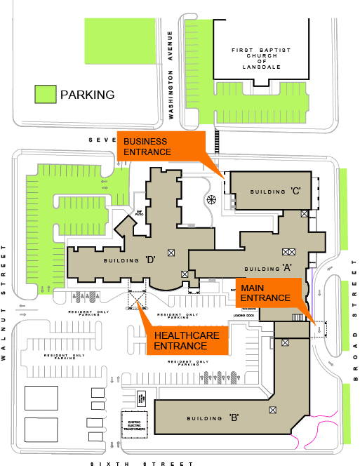 Campus Map & Directions | Visit Us | Elm Terrace